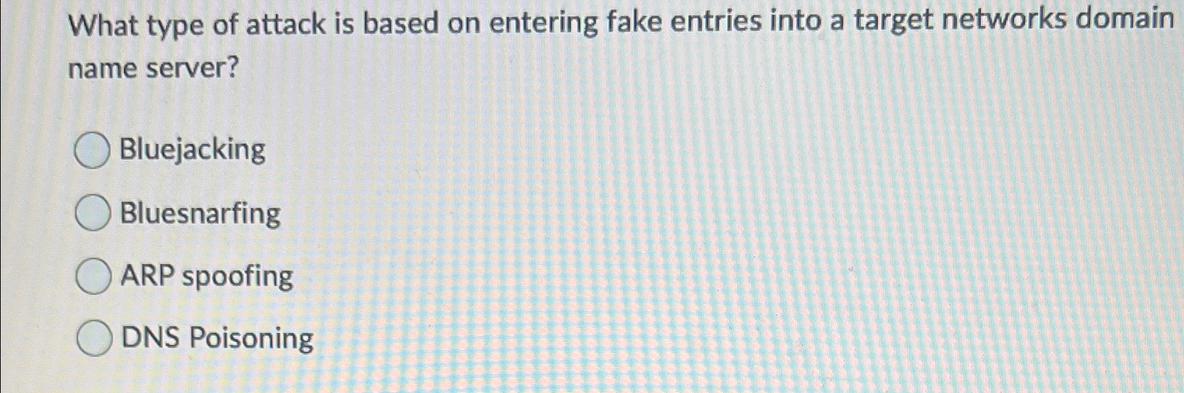 Solved What type of attack is based on entering fake entries | Chegg.com