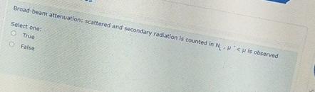 Solved Broad-bearn attenuation; scattered and secondary | Chegg.com