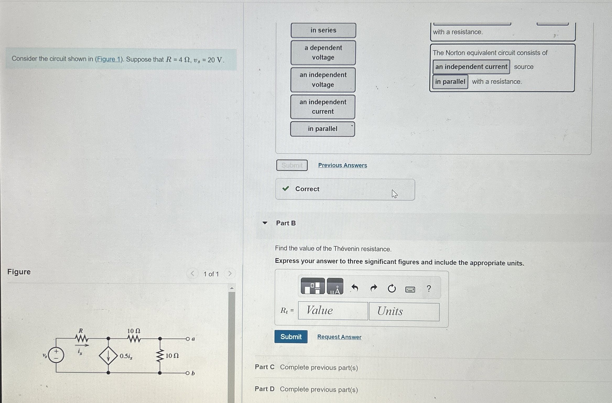 Solved Consider the circuit shown in (Figure 1). ﻿Suppose | Chegg.com