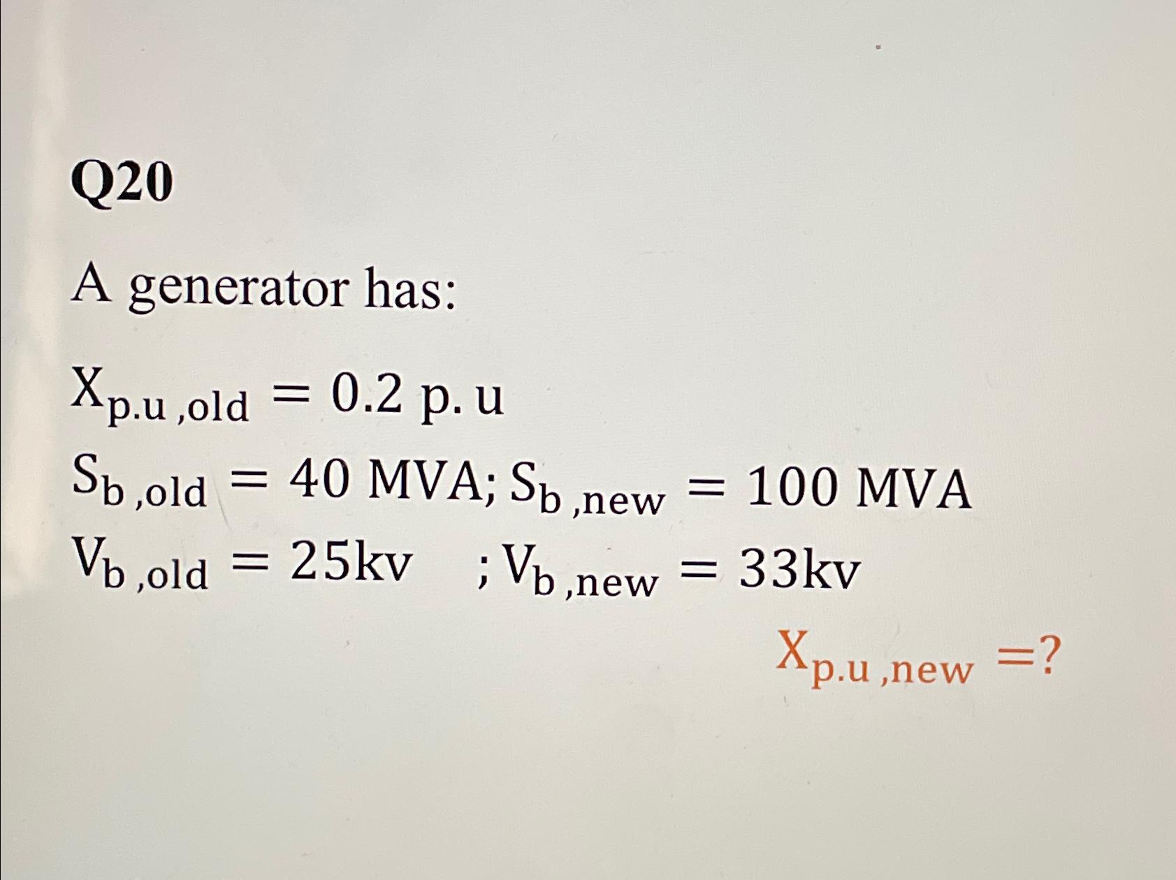 Solved Q20A generator | Chegg.com