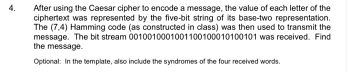 After using the Caesar cipher to encode a message, | Chegg.com