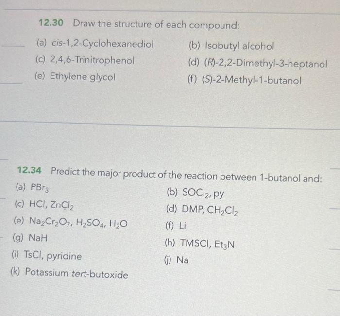 Solved 12.30 Draw the structure of each compound: (a) | Chegg.com