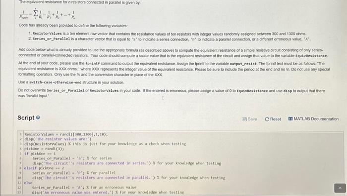 Solved The equivalent resistance for n fesistors connected | Chegg.com