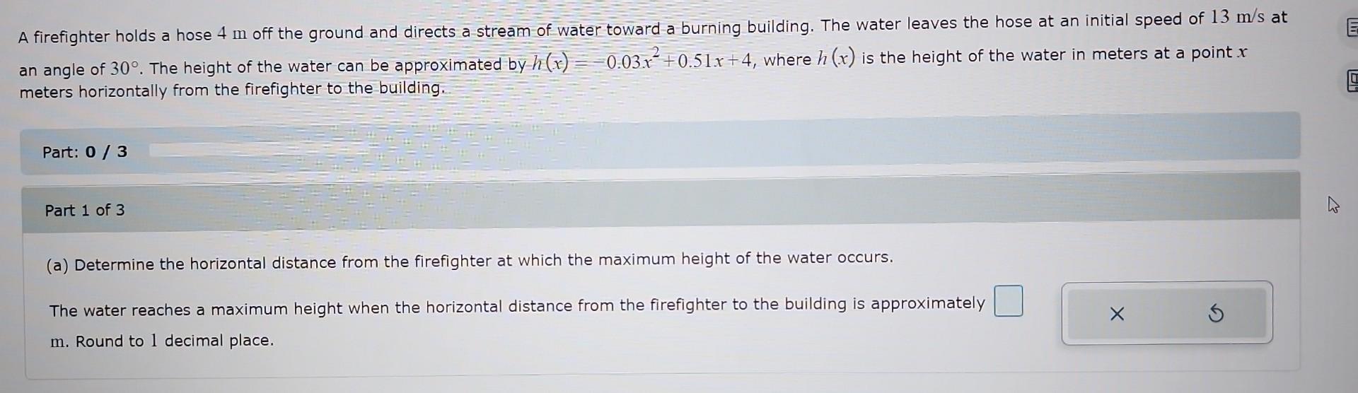 Solved A firefighter holds a hose 4 m off the ground and | Chegg.com