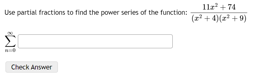 Solved Use partial fractions to find the power series of the | Chegg.com
