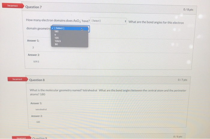 Solved Incorrect Question 7 0/8 pts How many electron | Chegg.com Solved Incorrect Question 7 0/8 pts How many electron | Chegg.com