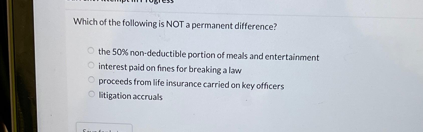 Solved Which of the following is NOT a permanent | Chegg.com