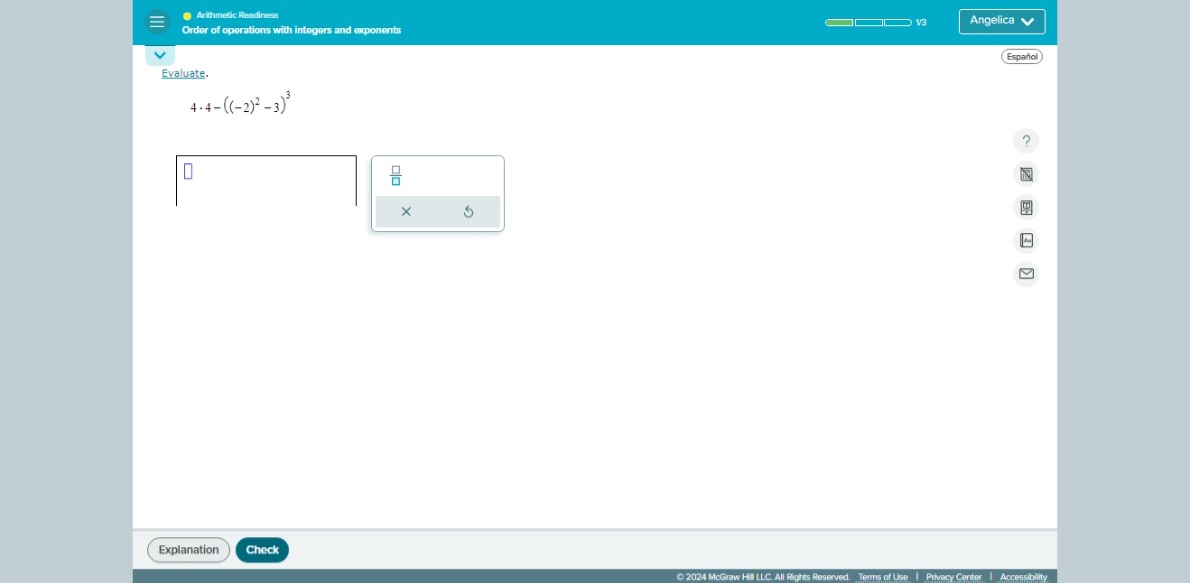Solved Order of eperations with integers and | Chegg.com