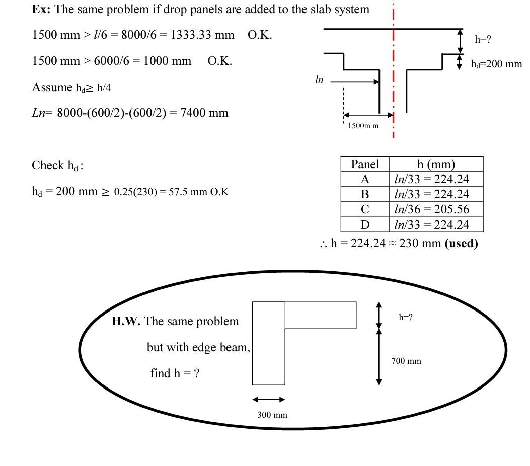 Solved Ex The Same Problem If Drop Panels Are Added To Thr