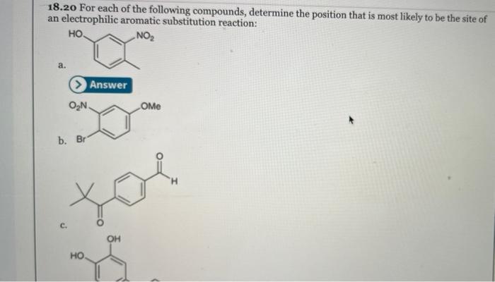 [Solved]: 18.20 For each of the following compounds, determ