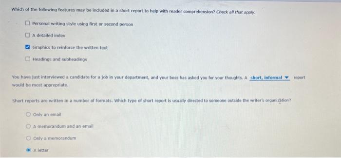 Solved Which of the following features may be included in a | Chegg.com