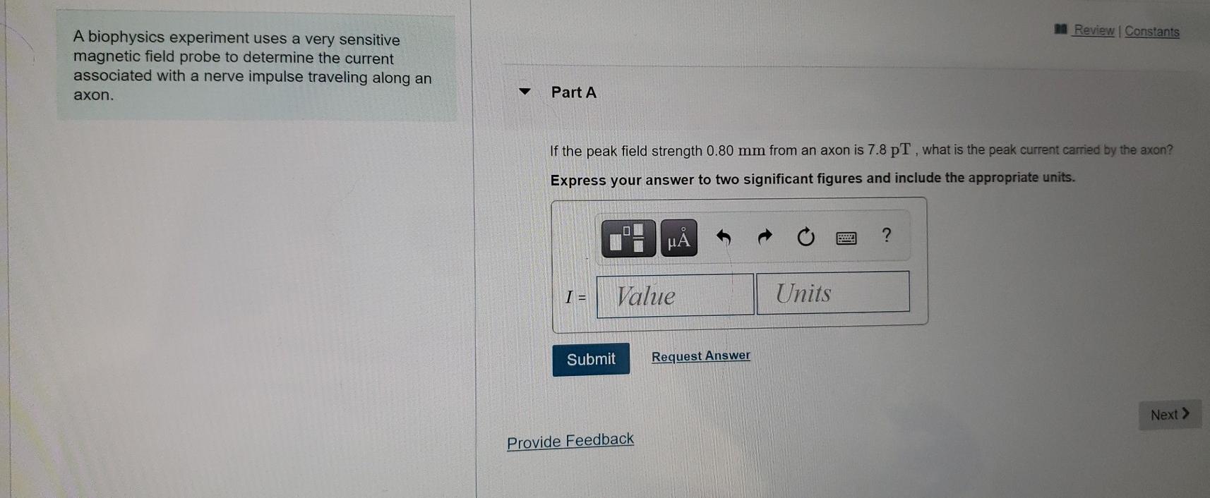Solved 2 Review Constants A biophysics experiment uses a | Chegg.com