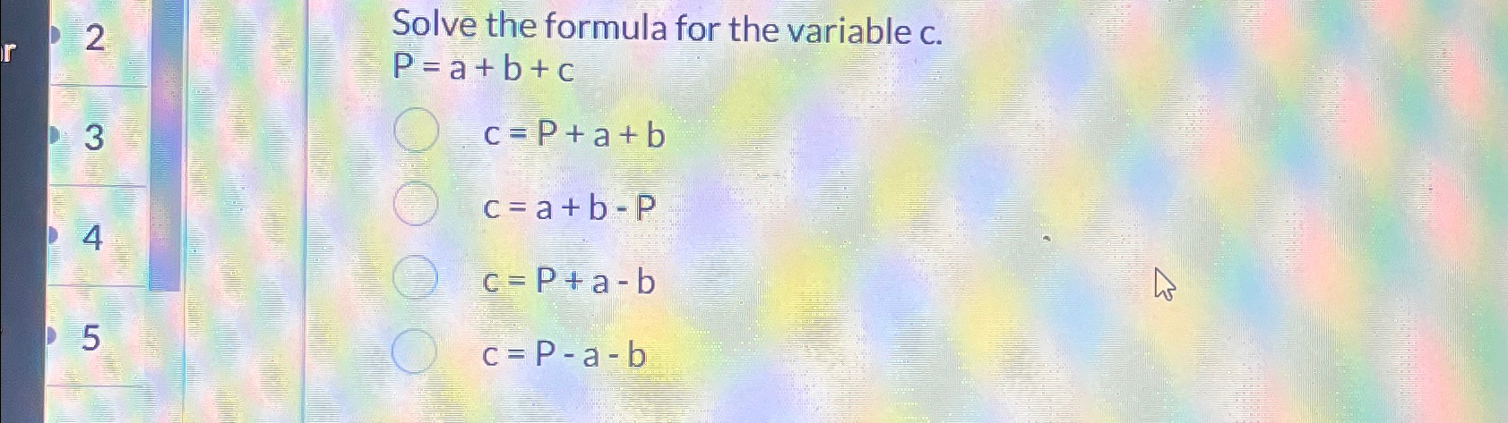 Solved Solve the formula for the variable | Chegg.com