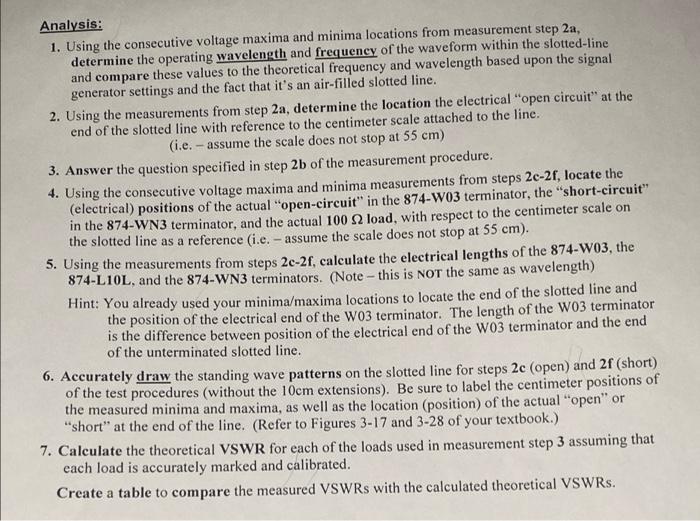 Analysis: 1. Using the consecutive voltage maxima and | Chegg.com