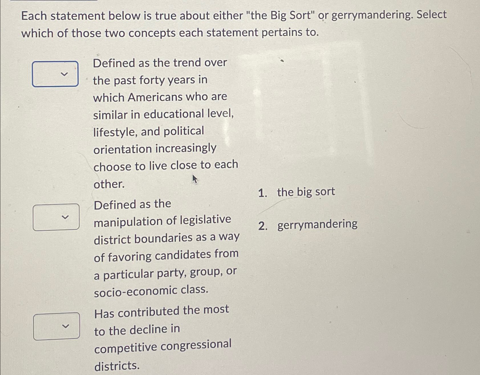 Solved Each statement below is true about either "the Big | Chegg.com