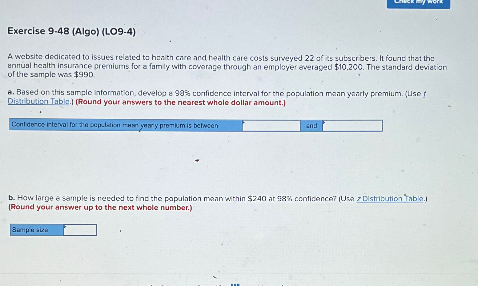 Solved Exercise 9-48 (Algo) (LO9-4)A website dedicated to | Chegg.com