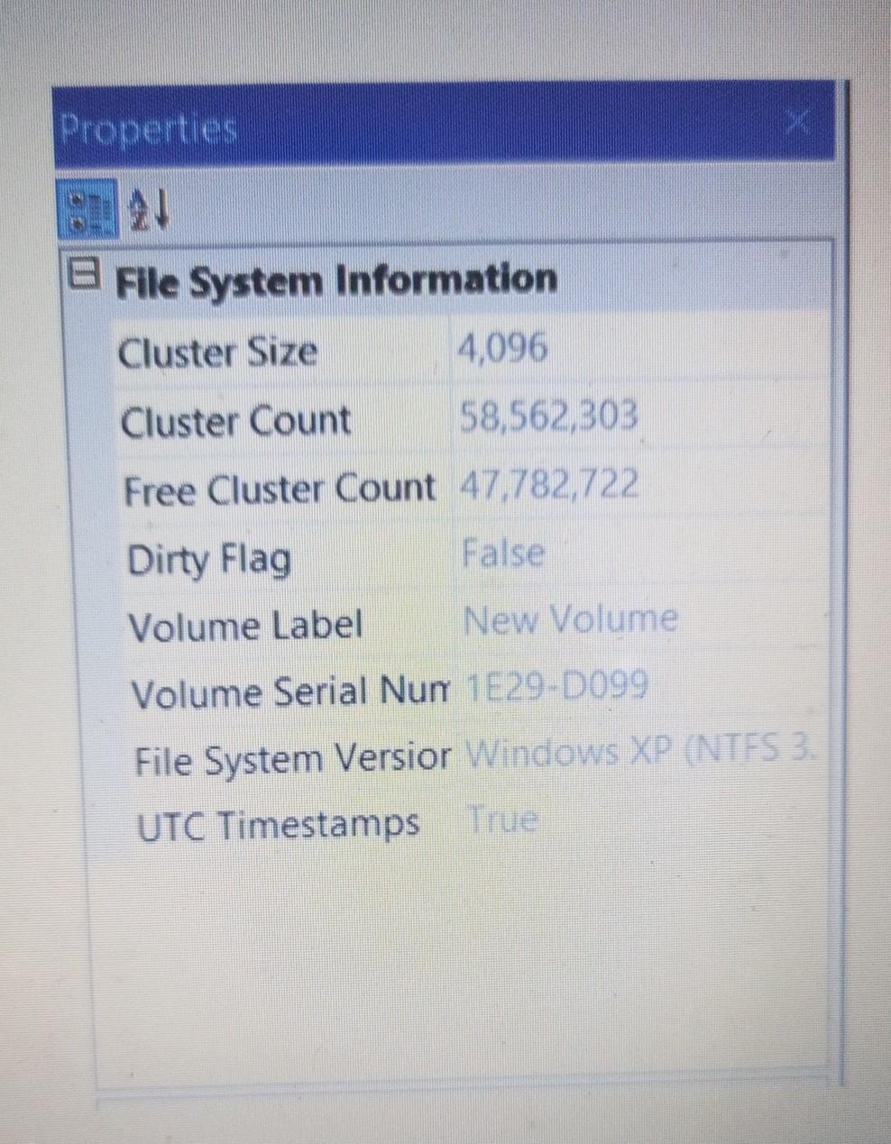 Solved Properties File System Information Cluster Size 4,096 | Chegg.com