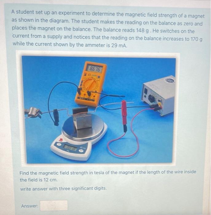 Solved A student set up an experiment to determine the | Chegg.com