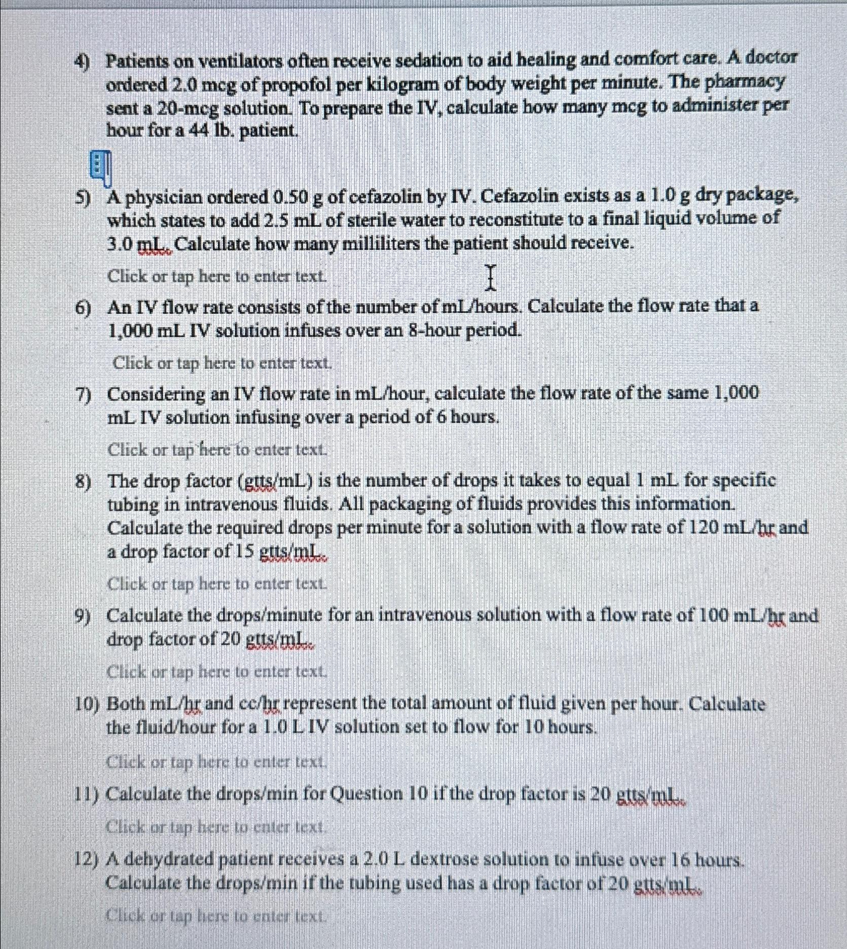 Solved Patients on ventilators often receive sedation to aid | Chegg.com