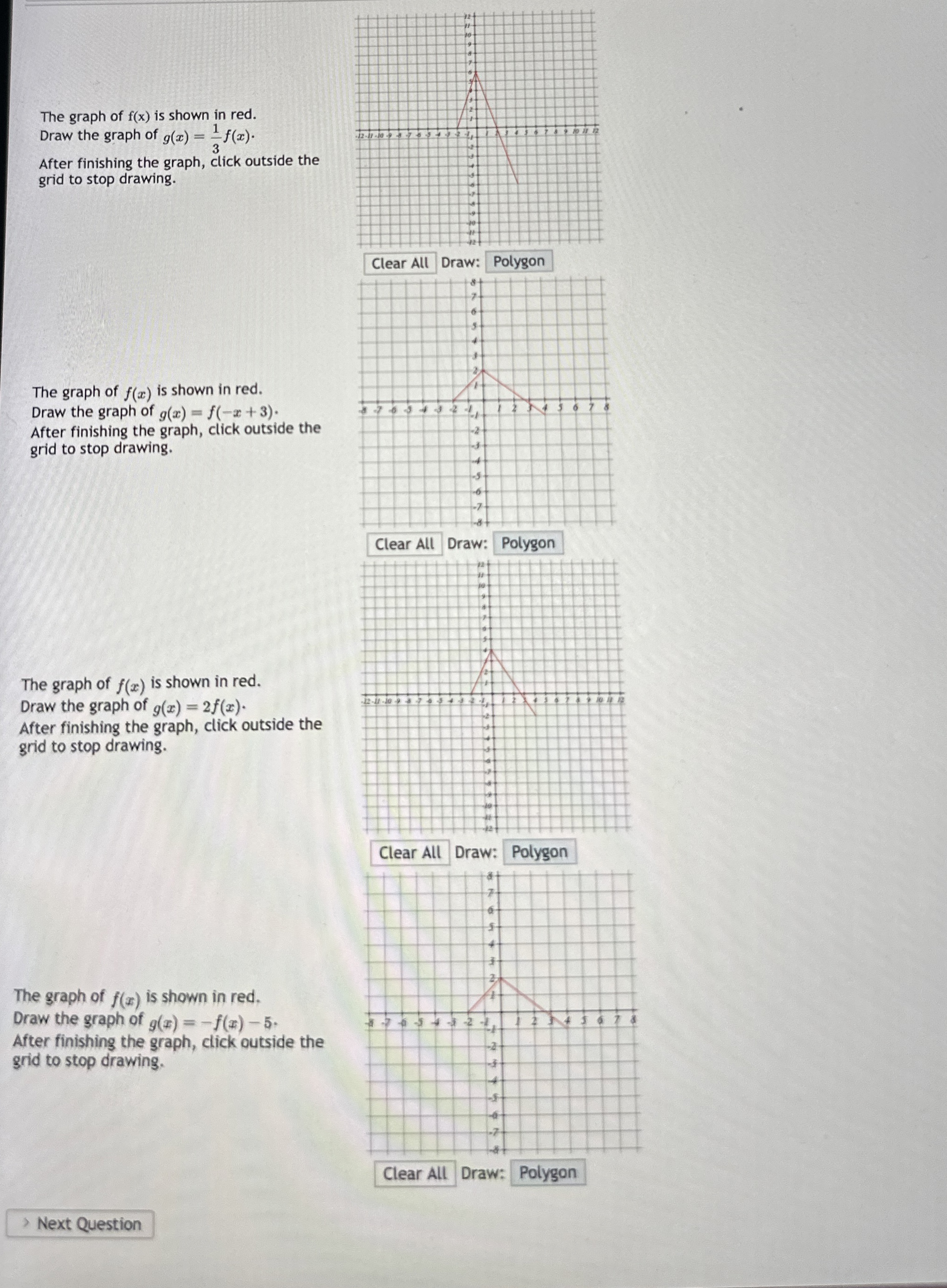 Solved The graph of f(x) ﻿is shown in red.Draw the graph of | Chegg.com