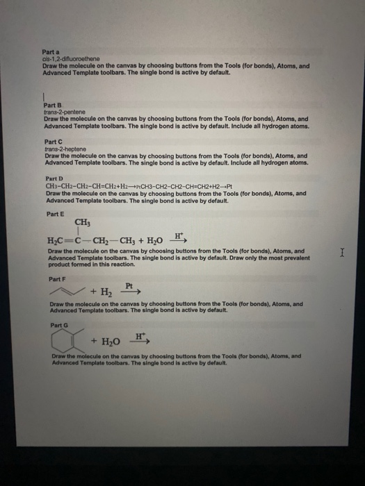 Solved Parta cis-1,2-difluoroethene Draw the molecule on the | Chegg.com