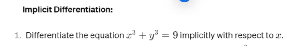 Solved Implicit Differentiation:Differentiate the equation | Chegg.com