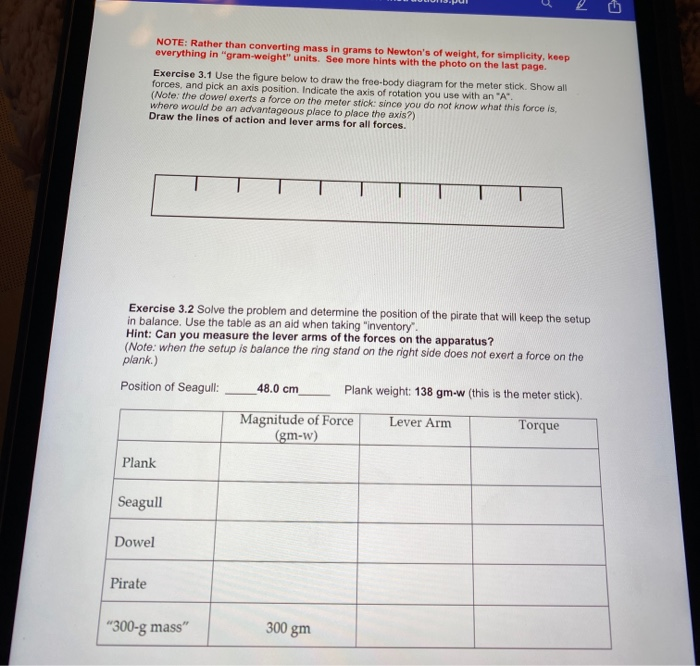 Solved ACTIVITY 3: WALK THE PLANK! A Torque Equilibrium | Chegg.com
