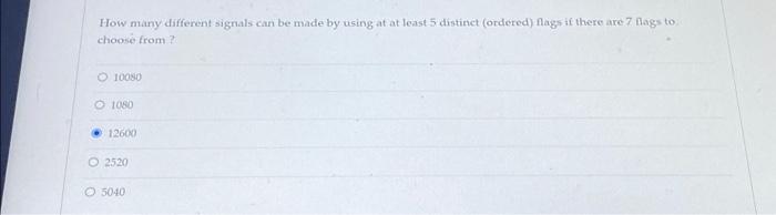 Solved How many different signals can be made by using at at | Chegg.com