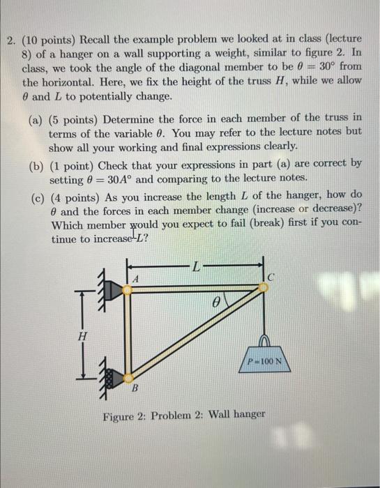 Solved 2. (10 points) Recall the example problem we looked | Chegg.com