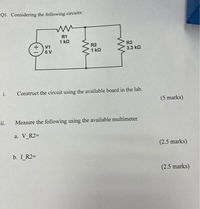 Solved Q1. Considering the following circuits: i. Construct | Chegg.com