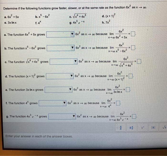 Solved Determine if the following functions grow faster, | Chegg.com