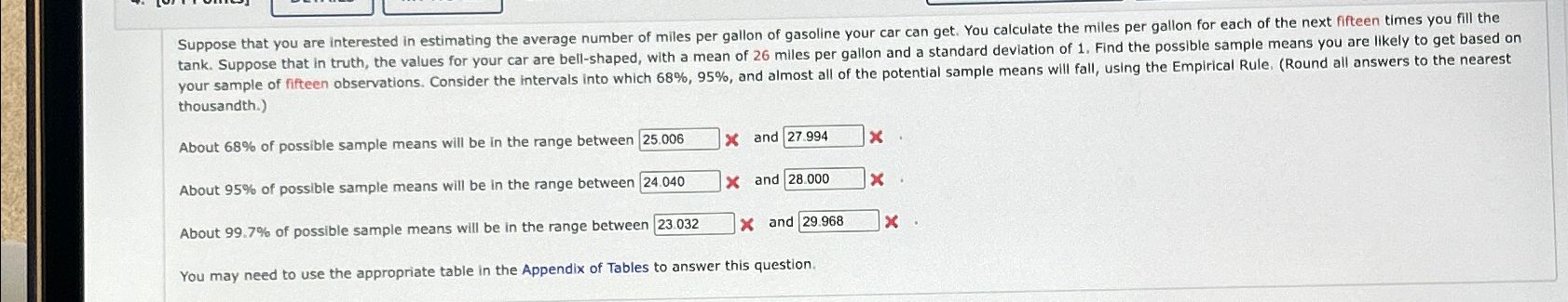 Solved thousandth.)About 68% ﻿of possible sample means will | Chegg.com