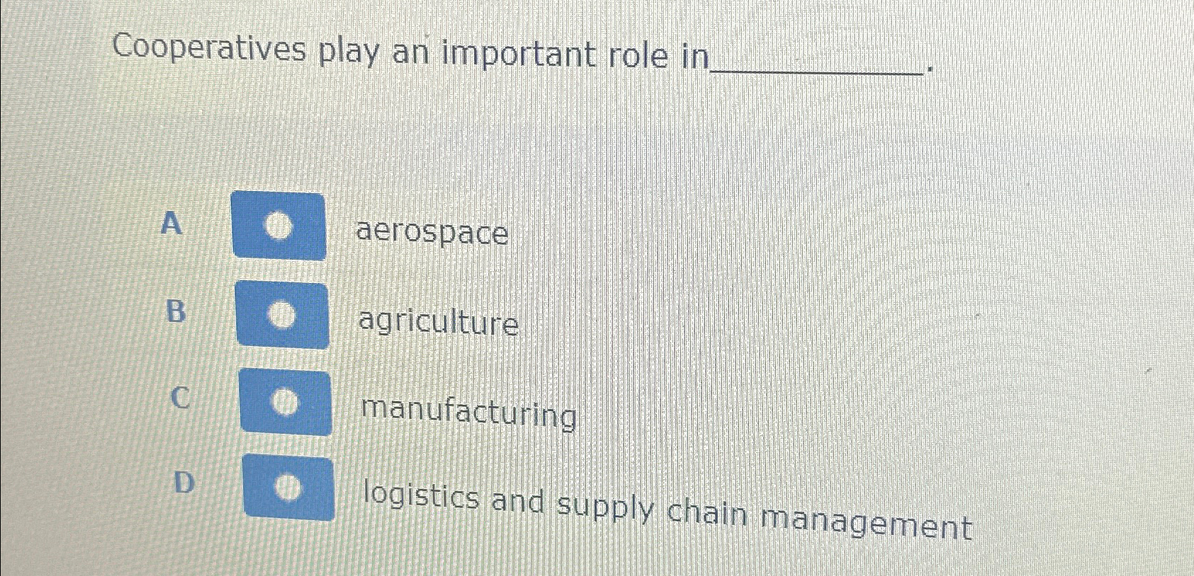 Solved Cooperatives play an important role in | Chegg.com