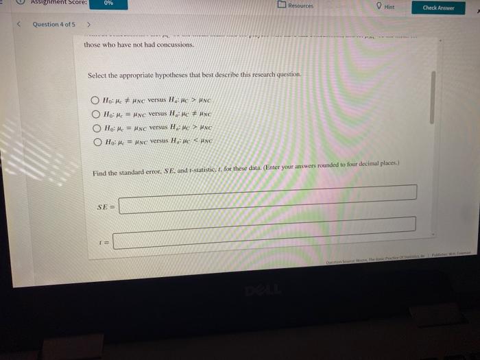 Solved I! Assignment Score: Resources Hint Check Answer | Chegg.com