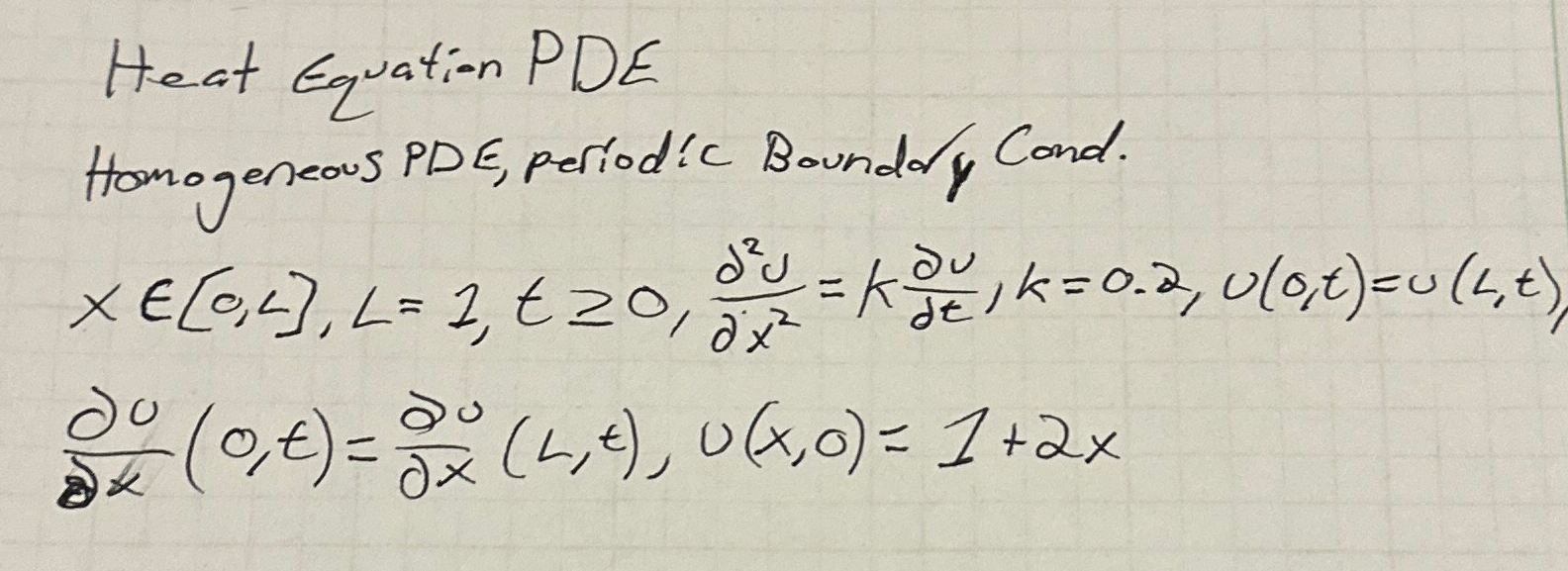 Solved Heat Equation PDE Homogeneous PDE, periodic Boundaly | Chegg.com