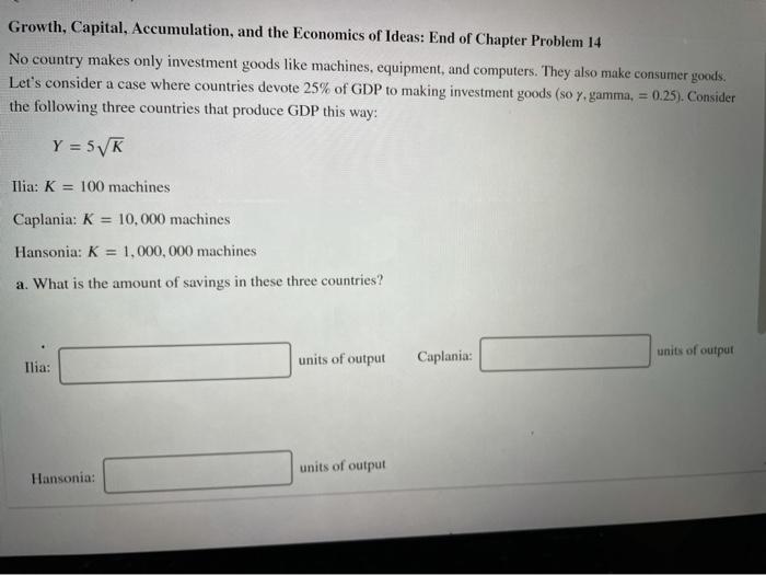 Solved Growth, Capital, Accumulation, and the Economics of | Chegg.com