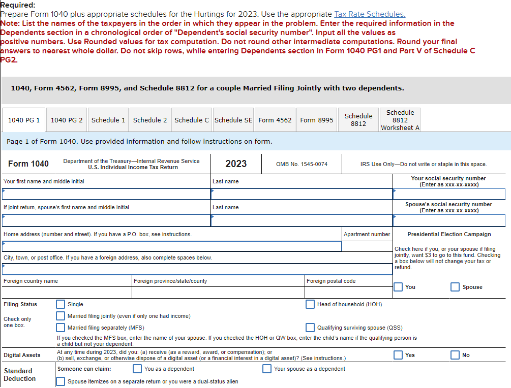 During 2023, ﻿Jason and Vicki Hurting, who are | Chegg.com