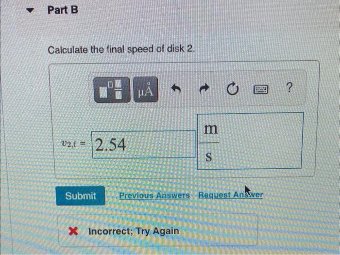 Solved Disk 1 (of inertia m) slides with speed 4.0 m/s | Chegg.com