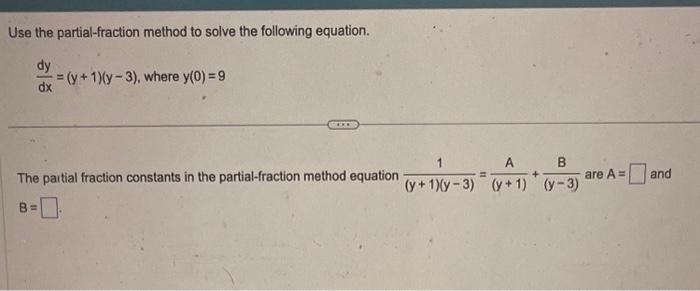Solved Use the partial-fraction method to solve the | Chegg.com