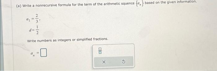 Solved A Write A Nonrecursive Formula For The Term Of The