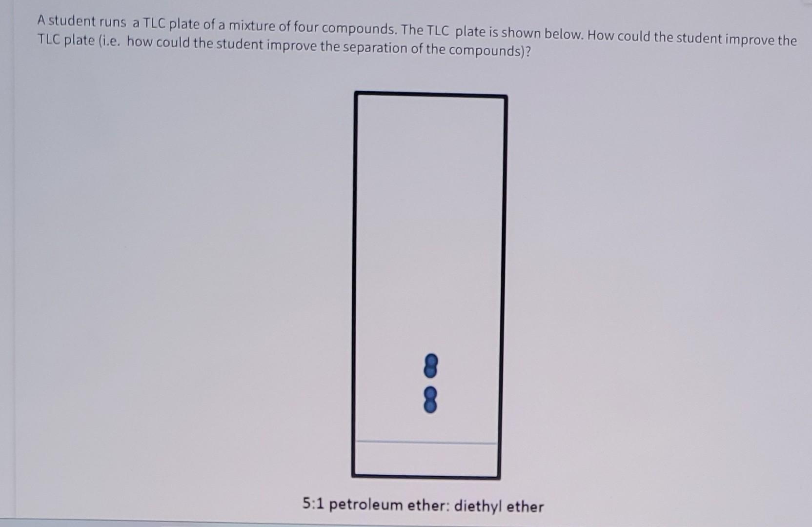 Solved a. change the eluant to a 2:1 mixture of petroleum | Chegg.com