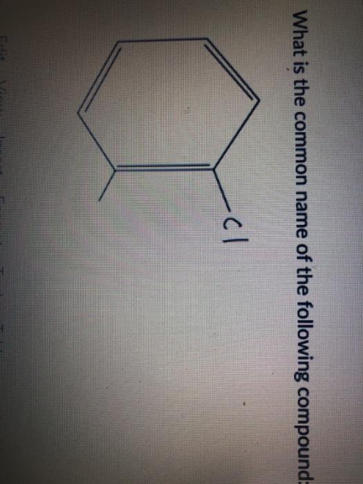 Solved What is the common name of the following compound- cl | Chegg.com