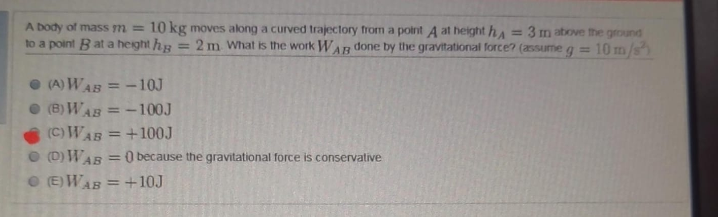 Solved A body of mass m=10kg ﻿moves along a curved | Chegg.com