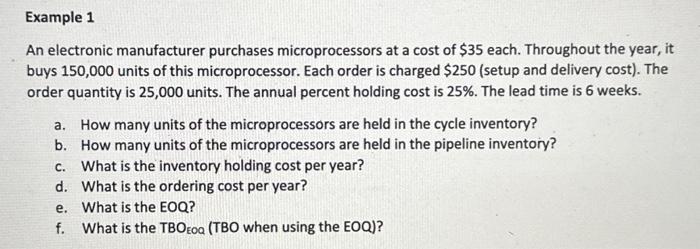 Solved An electronic manufacturer purchases microprocessors | Chegg.com