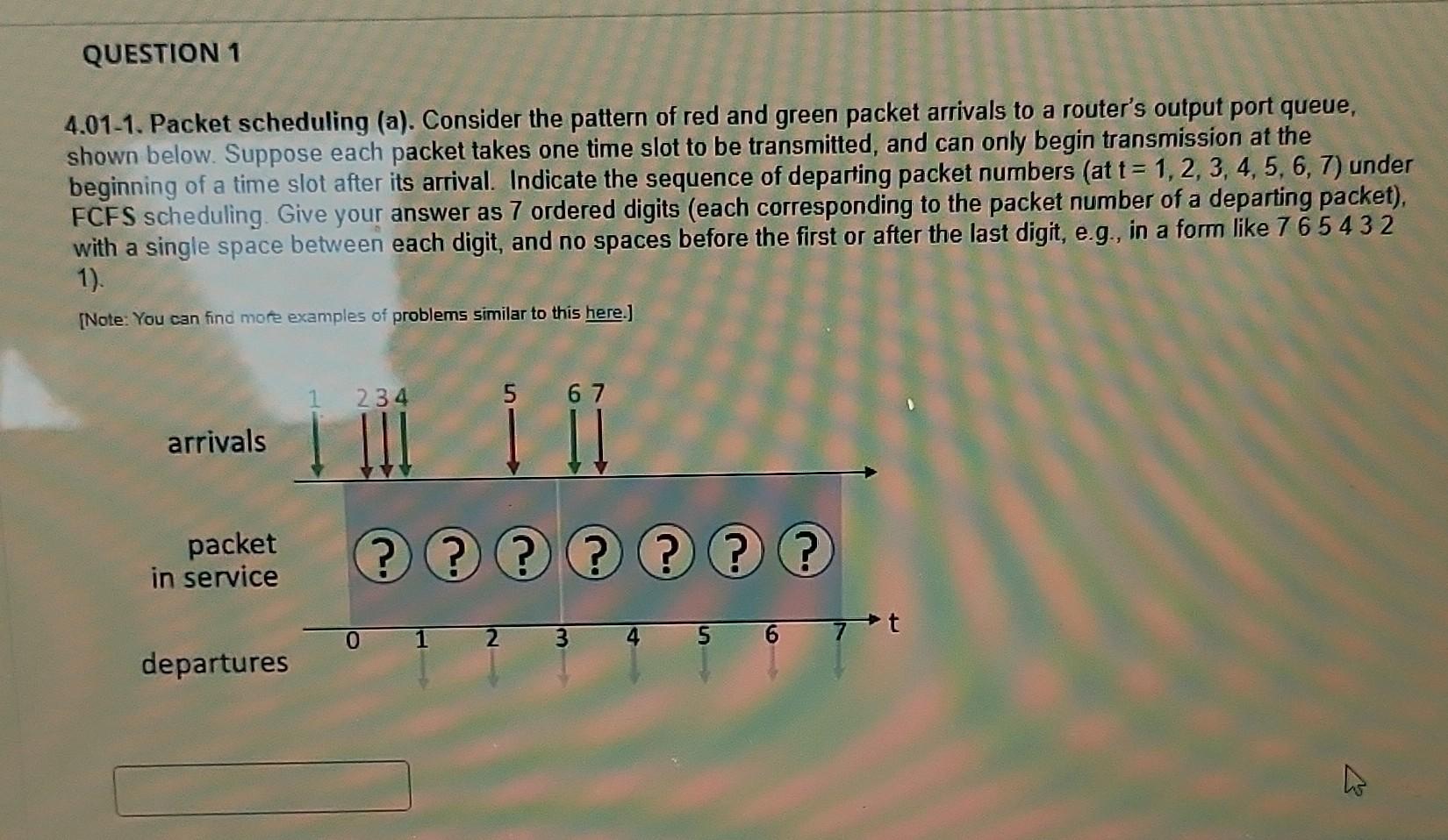 Solved 4.01-1. Packet scheduling (a). Consider the pattern | Chegg.com