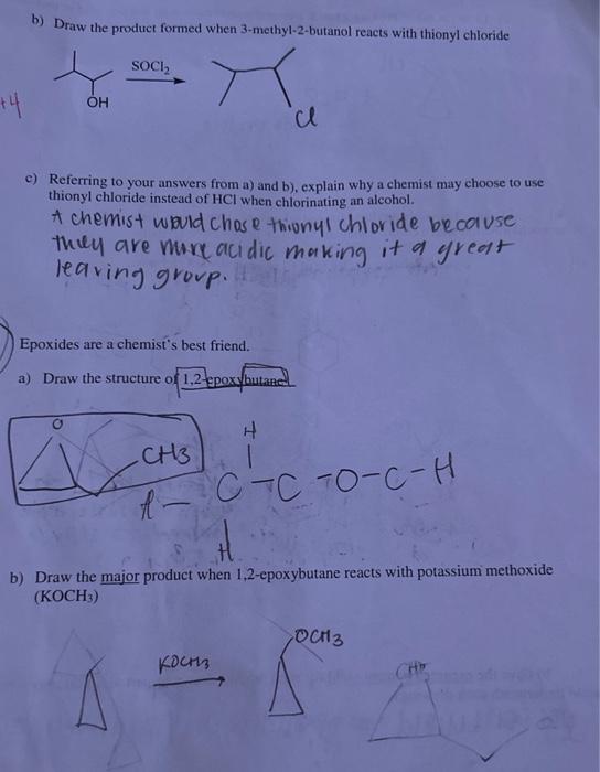 Solved B Draw The Product Formed When 3 Methyl 2 Butanol