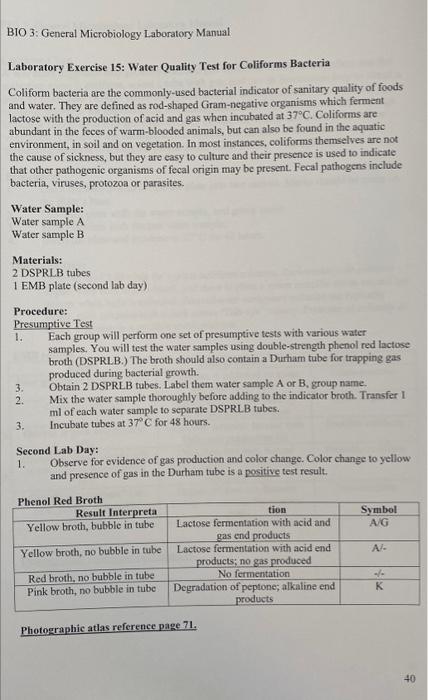 Solved BIO 3: General Microbiology Laboratory Manual | Chegg.com
