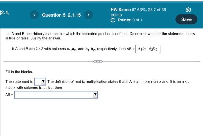Solved Let A and B be arbitrary matrices for which the | Chegg.com