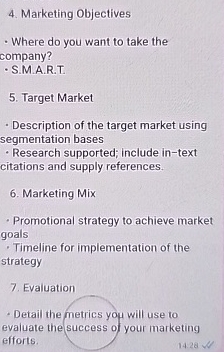 Solved Marketing ObjectivesWhere do you want to take the | Chegg.com