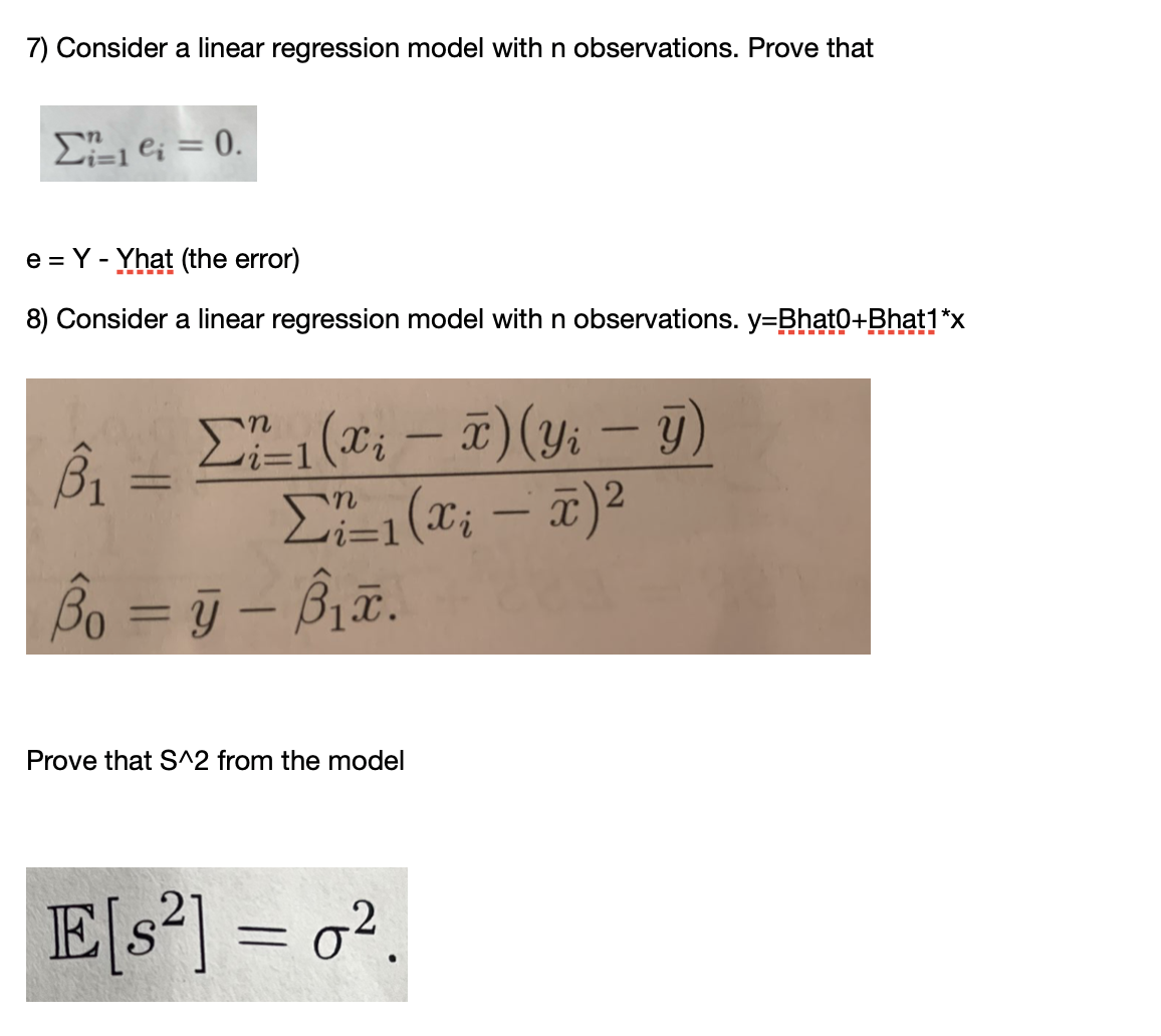 Consider a linear regression model with n | Chegg.com